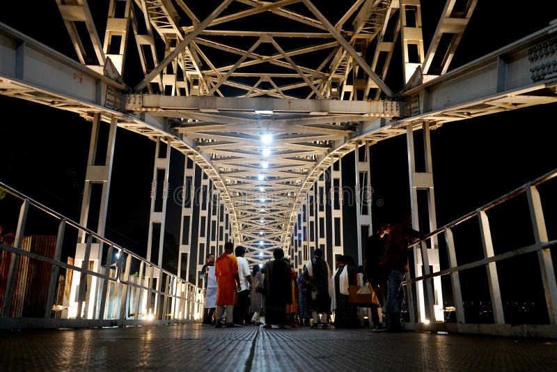 Beautiful View of Babughat Bridge at Night Time Stock Photo - Image of ...