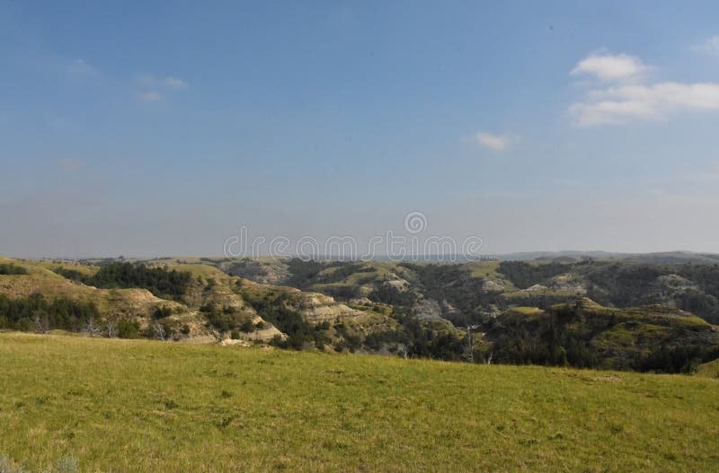 Beautiful View of Badlands Landscape and Rugged Terrain Stock Photo ...