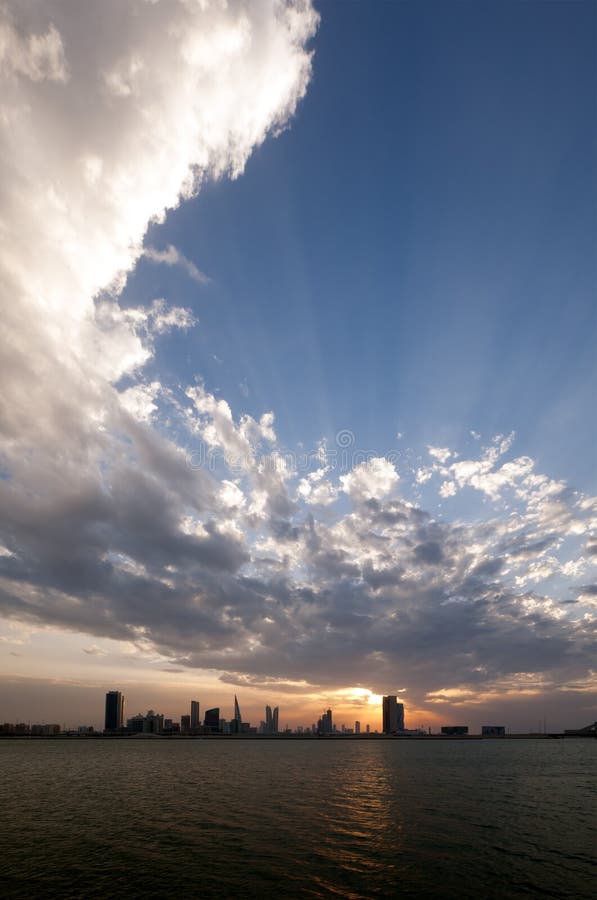 Spectacular Clouds during Sunset in Bahrain Stock Photo - Image of ...