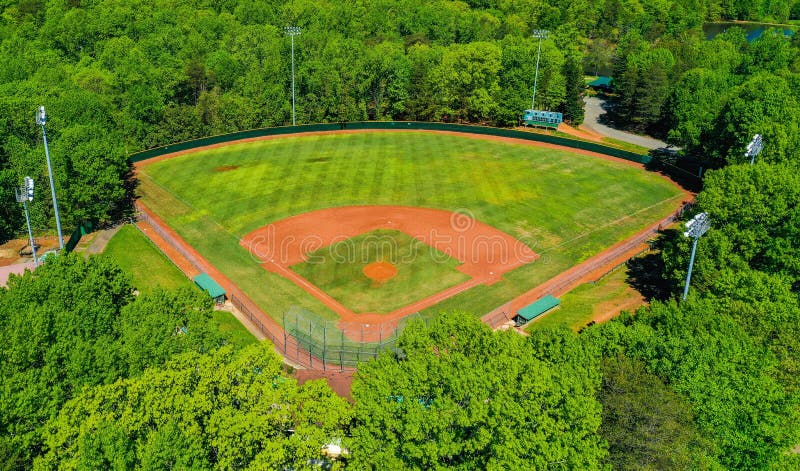 View Of The Second Base Of A Baseball Field Stock Image - Image of ...
