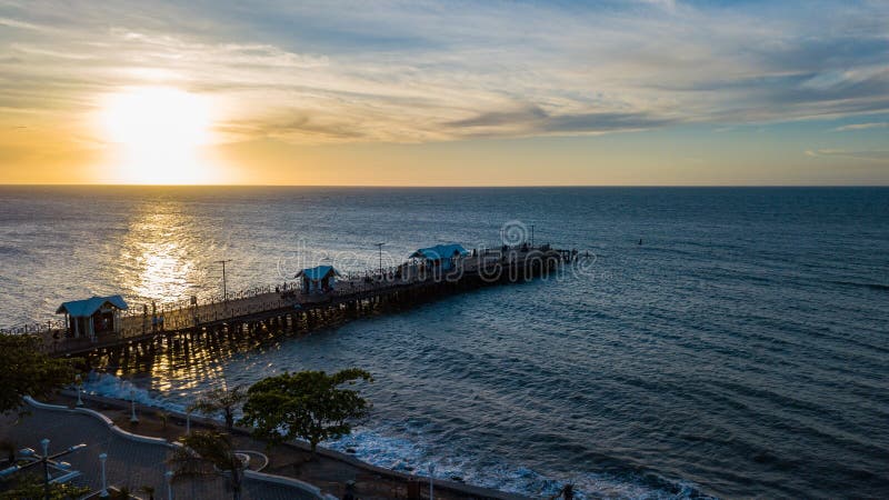 Beautiful View of a Beach Resort with a Scenery of Sunset in the ...
