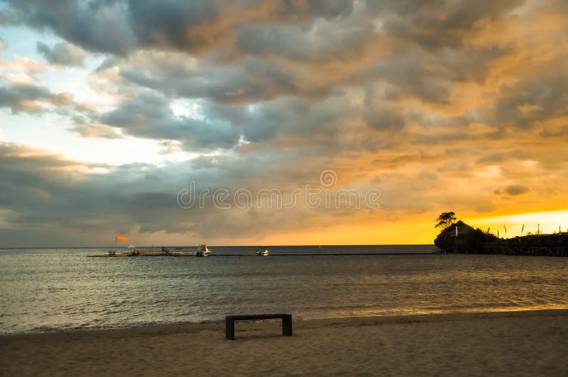 Beautiful View in the Beach during Sunset Stock Image - Image of ...