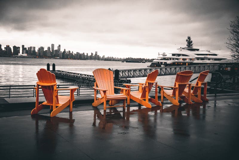 Beautiful View of Benches in the Beach Stock Image - Image of view ...