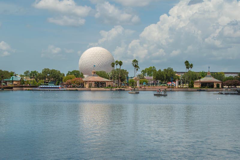 Beautiful View of Big Sphere at Epcot 87 Editorial Photo - Image of ...