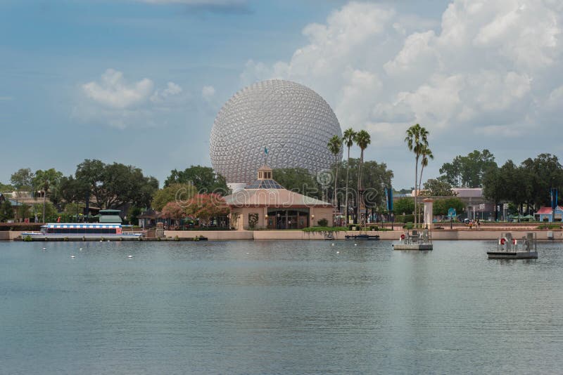 Beautiful View of Big Sphere at Epcot 88 Editorial Stock Image - Image ...