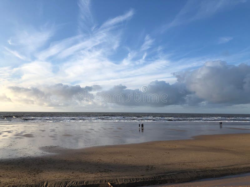 Beautiful View of Blackpool Beach during Winter at Sunset Stock Photo ...