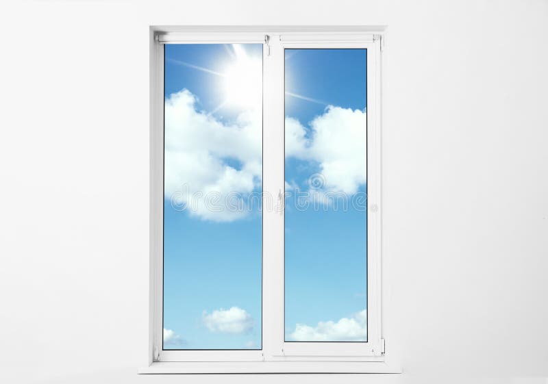 Beautiful View on Sky with Clouds through Window Stock Image - Image of ...
