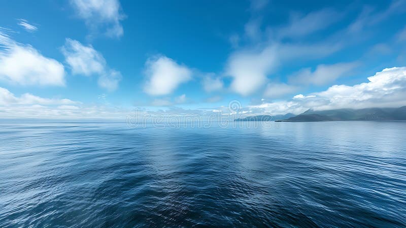 Beautiful View of Blue Sky and Sea Calm Weather on the Sea with ...