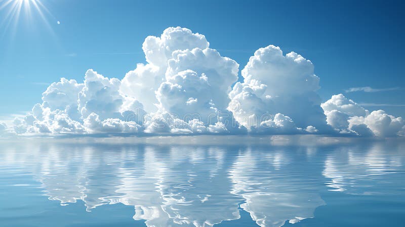 Beautiful View of Blue Sky and Sea Calm Weather on the Sea with ...