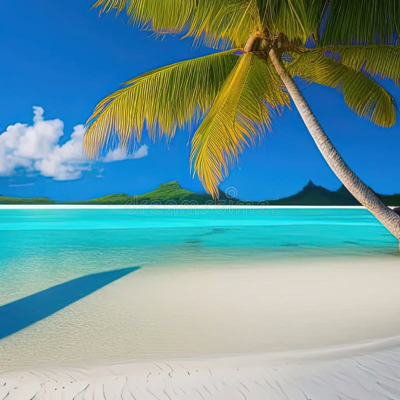 Beautiful View, Bora Bora, French Polynesia Stock Illustration ...