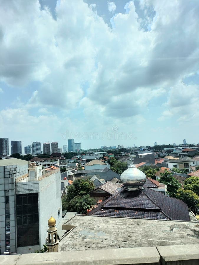 Beautiful View of Buildings and Houses with Nice Sky and White Cloud ...