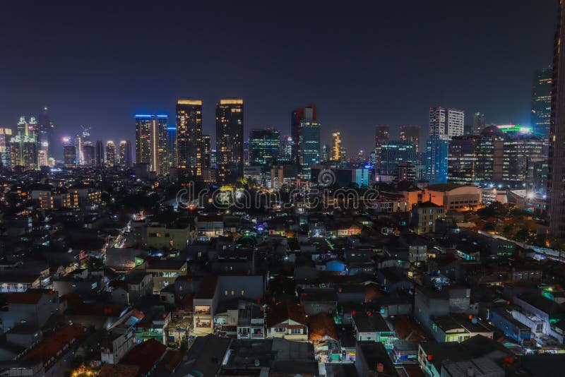 Beautiful View of Buildings in Jakarta at Night Editorial Photo - Image ...