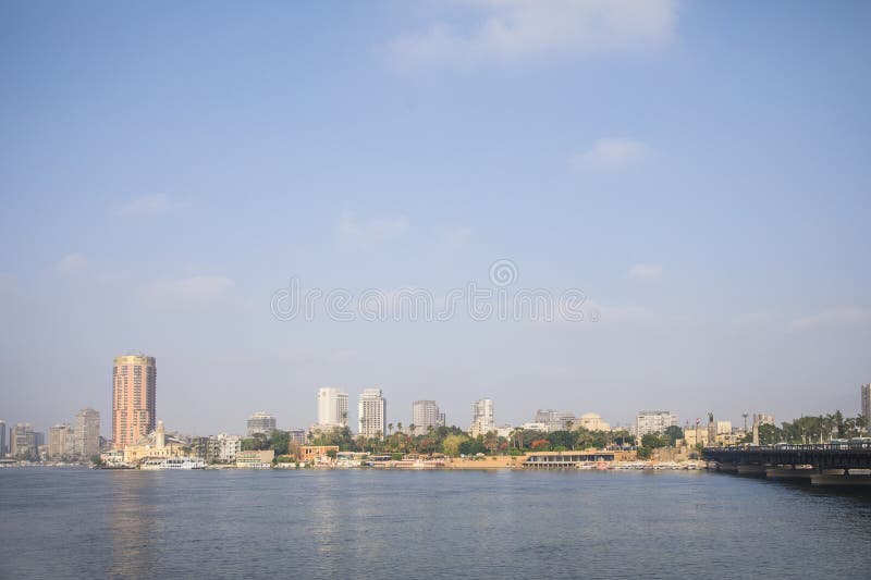 Beautiful View of the Buildings on the Waterfront in Cairo Editorial ...