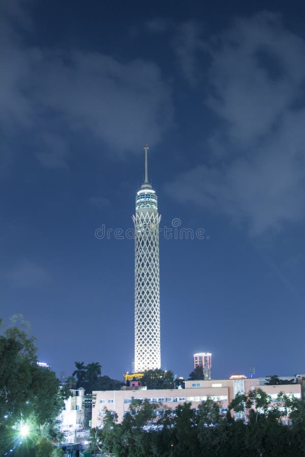 Beautiful View of the Cairo Tower and the Nile Embankment in Cairo ...