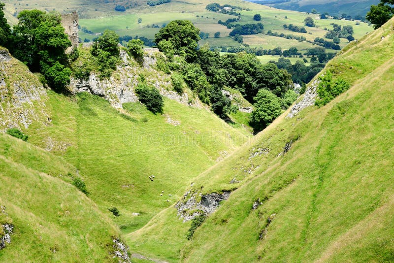 Beautiful View of Castleton, Peak District National Park with Greenery ...