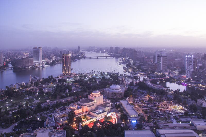 Beautiful View of the Center of Cairo from the Cairo Tower in Cairo ...