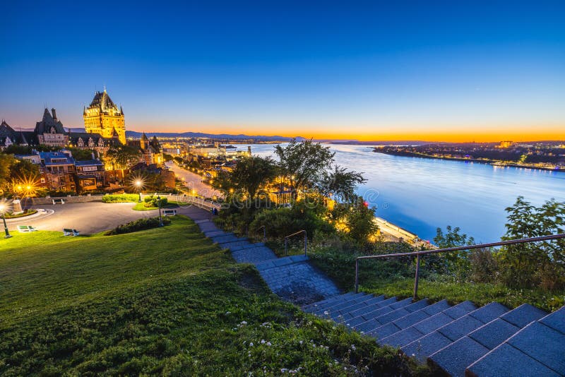 Beautiful View of the Chateau Frontenac Surrounded by Greenery in ...