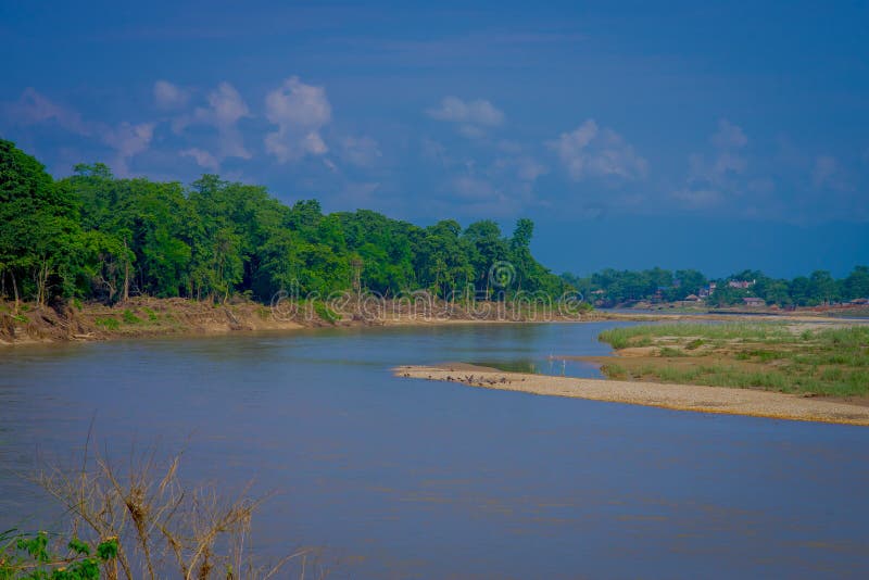 Beautiful View of Chitwan National Park with a River, Mainly Covered by ...