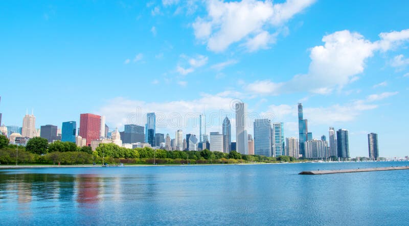 A Beautiful View of the City of Chicago Stock Image - Image of tourism ...