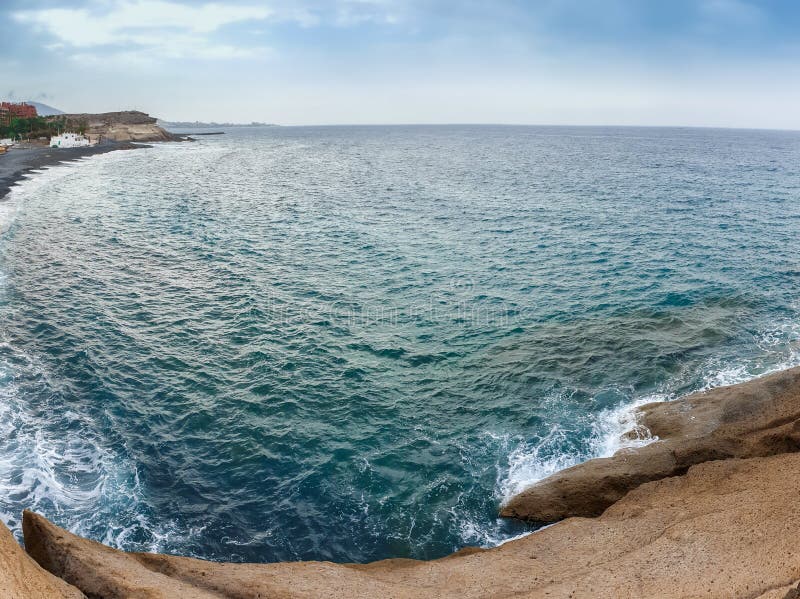 Beautiful View from the Cliff on Ocean Harbour and Beach Stock Image ...