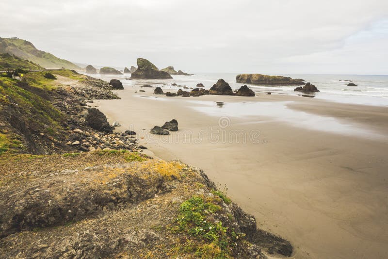 Beautiful View of Coastline Pacific Ocean with Hills. Stock Image ...