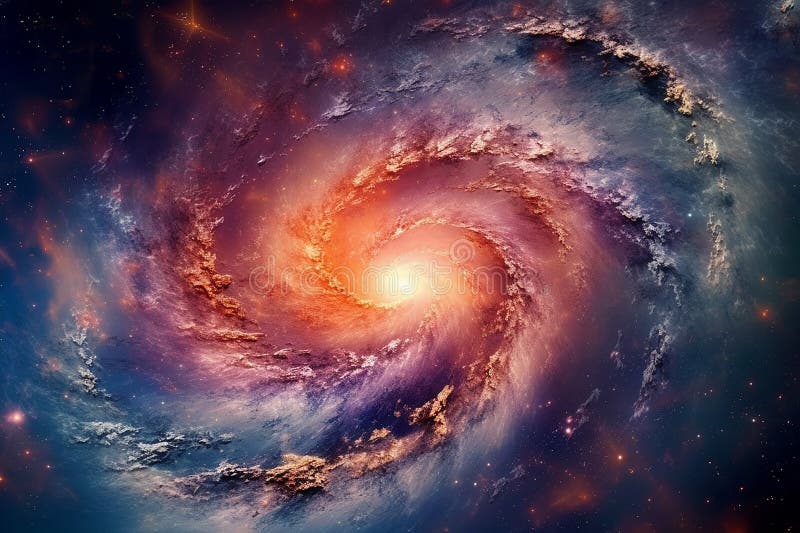 Beautiful View of Colorful Nebula Spiral Galaxy Sky with Starry Light ...