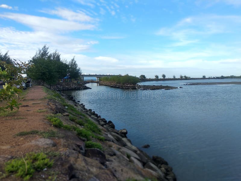Beautiful View of Crossing Bridge on the Sea Stock Image - Image of ...