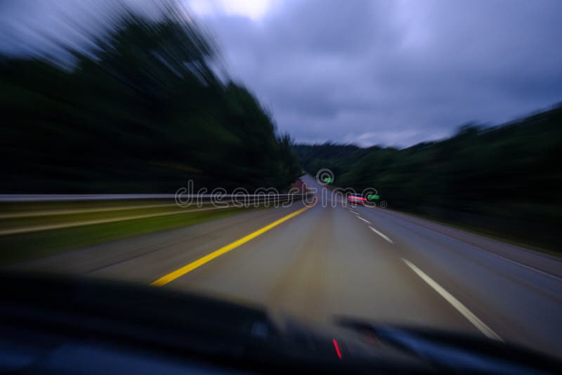 Beautiful View of Driving Fast at Night Stock Image - Image of night ...