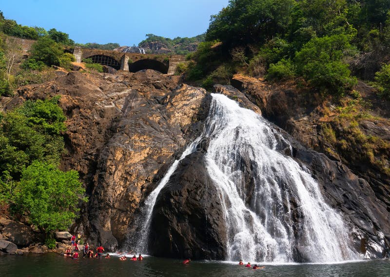 Beautiful View of the Dudhsagar Waterfall in Goa Editorial Photography ...