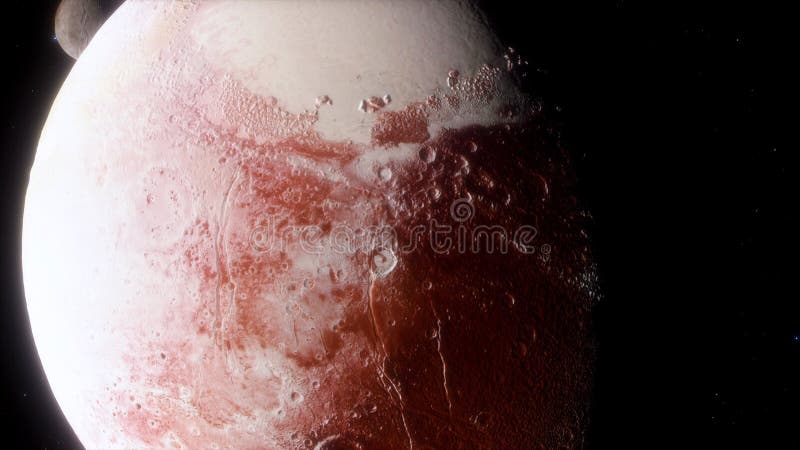 Beautiful View of Dwarf Planet Pluto from Space. Cinematic Animation of ...