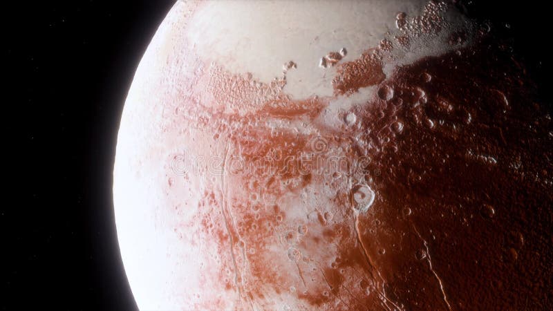 Beautiful View of Dwarf Planet Pluto from Space. Cinematic Animation of ...