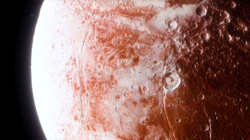 Beautiful View of Dwarf Planet Pluto from Space. Cinematic Animation of ...