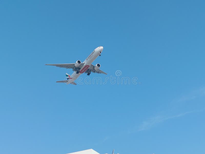 Beautiful View of Emirates (airline) in Blue Sky Editorial Stock Image ...