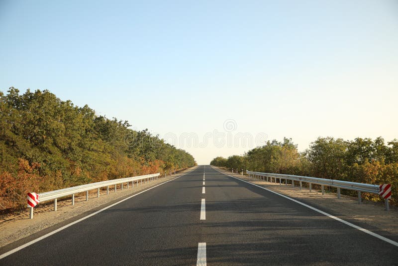 Beautiful View of Empty Asphalt Highway. Road Trip Stock Image - Image ...