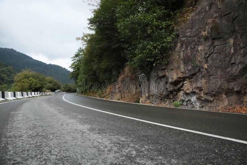 Beautiful View on Empty Asphalt Road in Mountains Stock Photo - Image ...