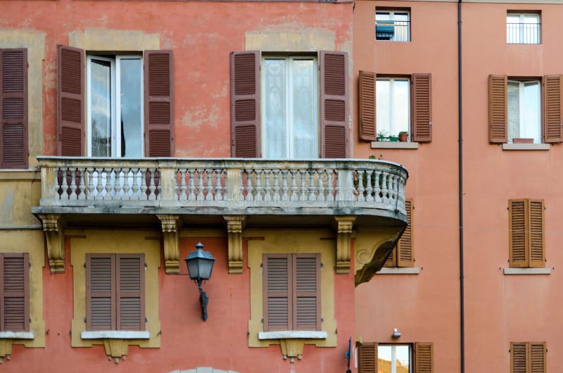 Beautiful View of the Facade of the Building with a Balcony Stock Image ...