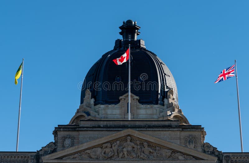 Beautiful View of the Facade of Saskatchewan Legislative Building in ...