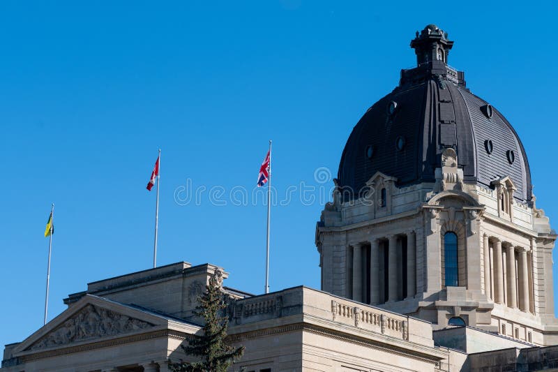 Beautiful View of the Facade of Saskatchewan Legislative Building in ...
