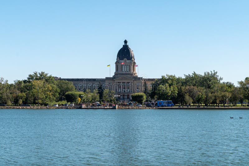 Beautiful View of the Facade of Saskatchewan Legislative Building in ...