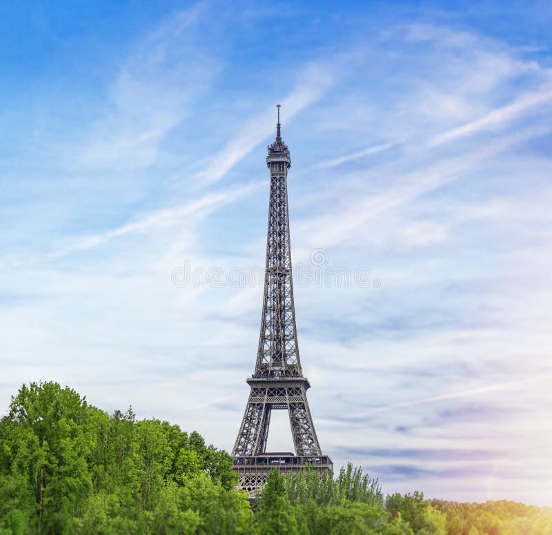 Beautiful View of Famous Eiffel Tower in Paris, France. Stock Image ...