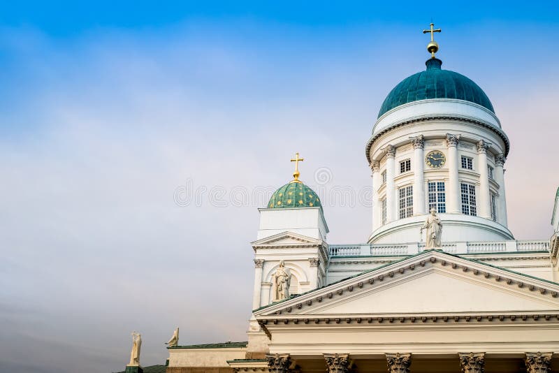 Beautiful View of Famous Helsinki Cathedral in Beautiful Evening Light ...