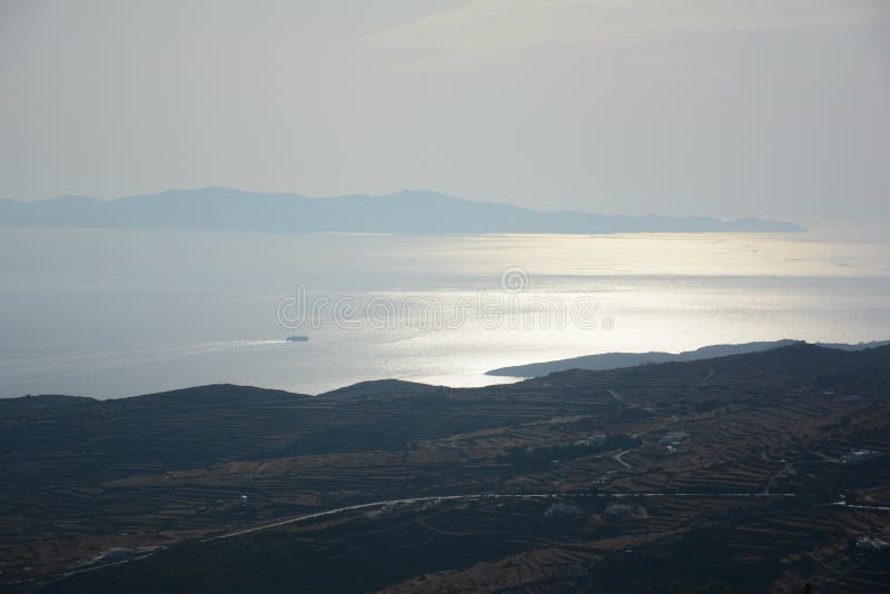 Beautiful View of the Fields Near the Ocean Under the Blue Sky Stock ...