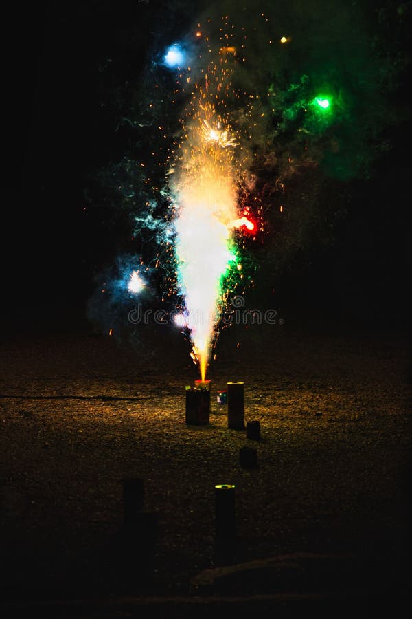 Beautiful View of Fireworks Being Set Off at Night on the 4th of July ...