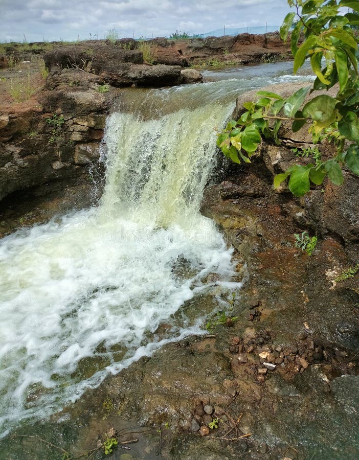 Beautiful View of the Flowing Water of the Dam Stock Image - Image of ...