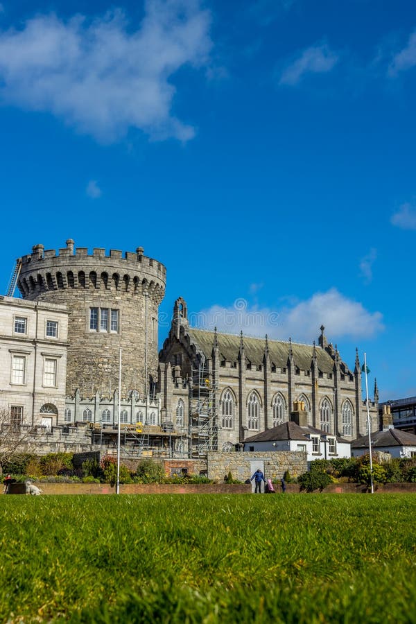 Beautiful View of the Front Facade of an Ancient Castle in Dublin ...