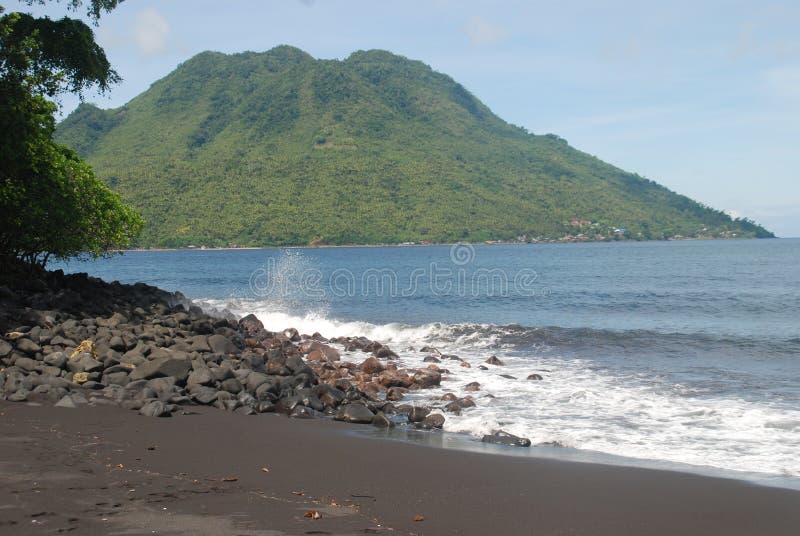 Beautiful View of Gamalama Mountain, Ternate, North Maluku Stock Image ...