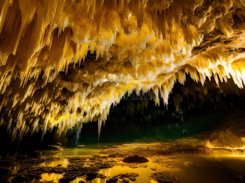 Beautiful View of the Gold Cave in the City of Thailand, Ai Generated ...