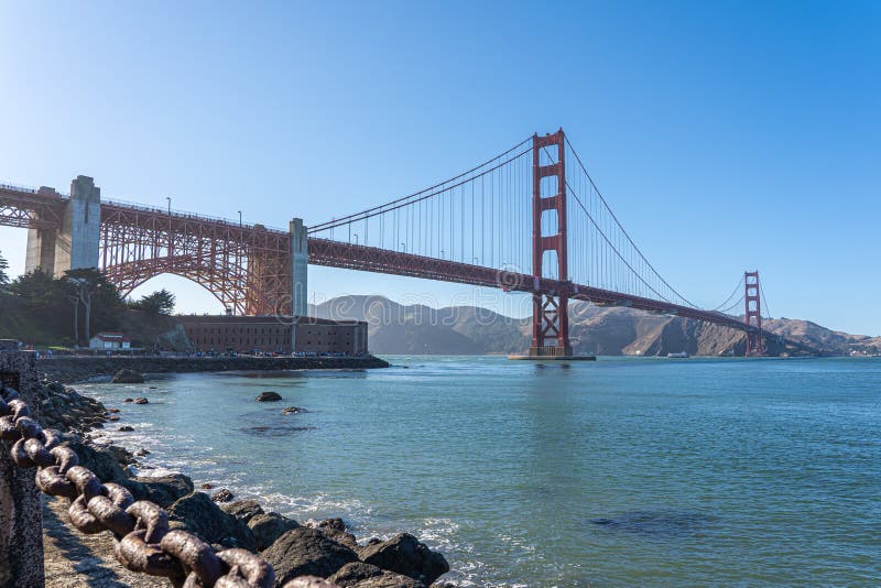 Beautiful View of Golden Gate Bridge from Presidio Stock Photo - Image ...