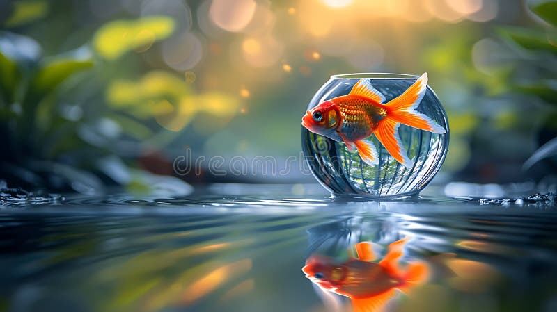 A Beautiful View of the Goldfish Fishbowl Stock Image - Image of bowl ...
