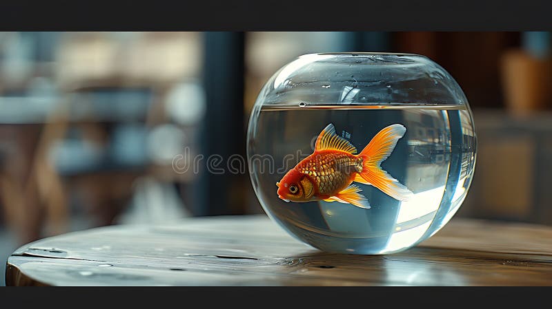 A Beautiful View of the Goldfish Fishbowl Stock Photo - Image of water ...